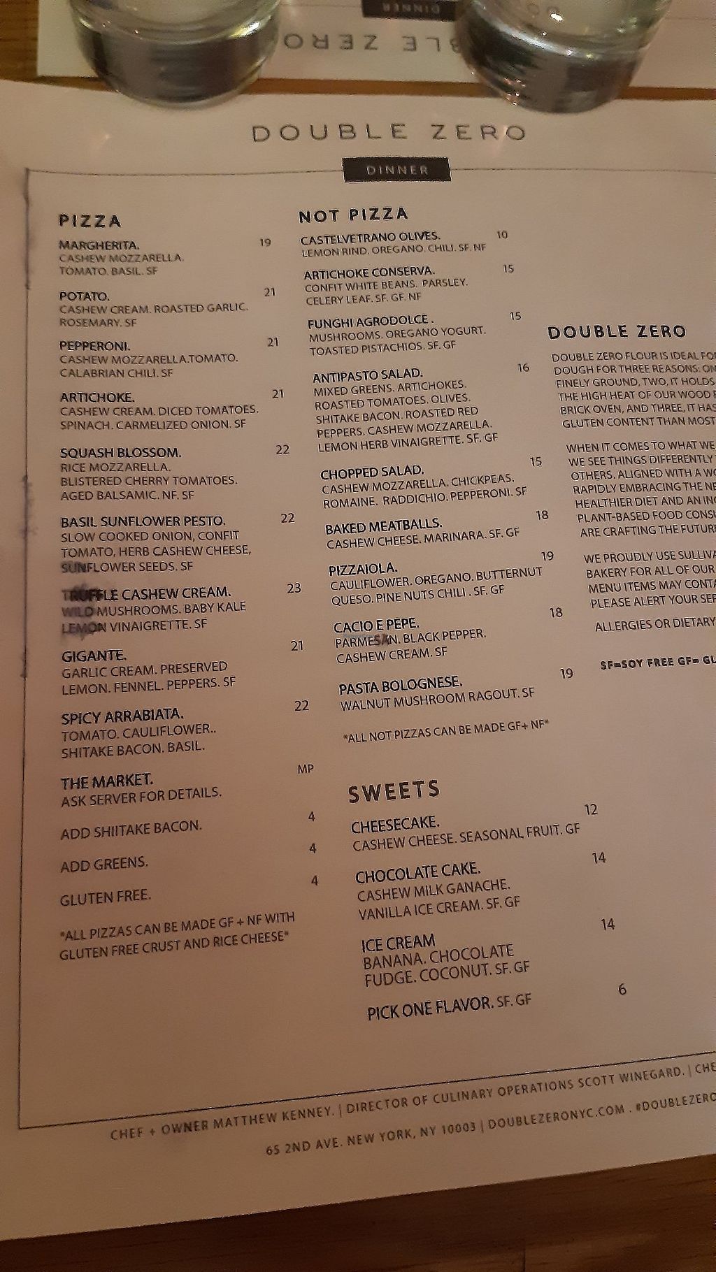 Double Zero - New York City New York Restaurant - HappyCow