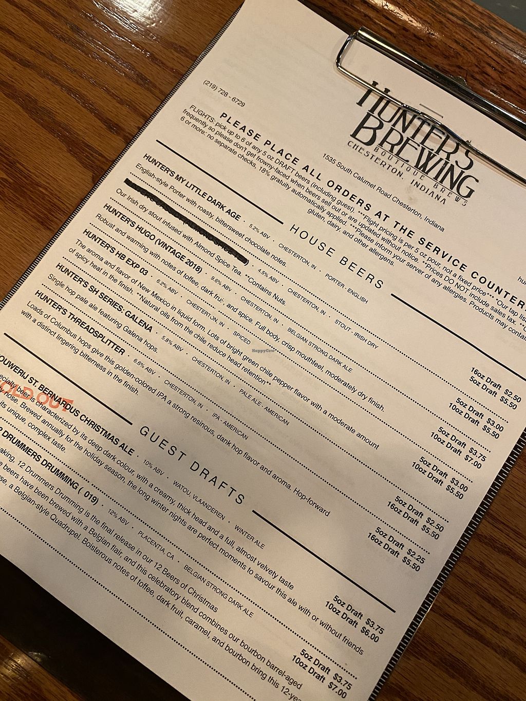 Hunter's Brewing - Chesterton Indiana Restaurant - HappyCow