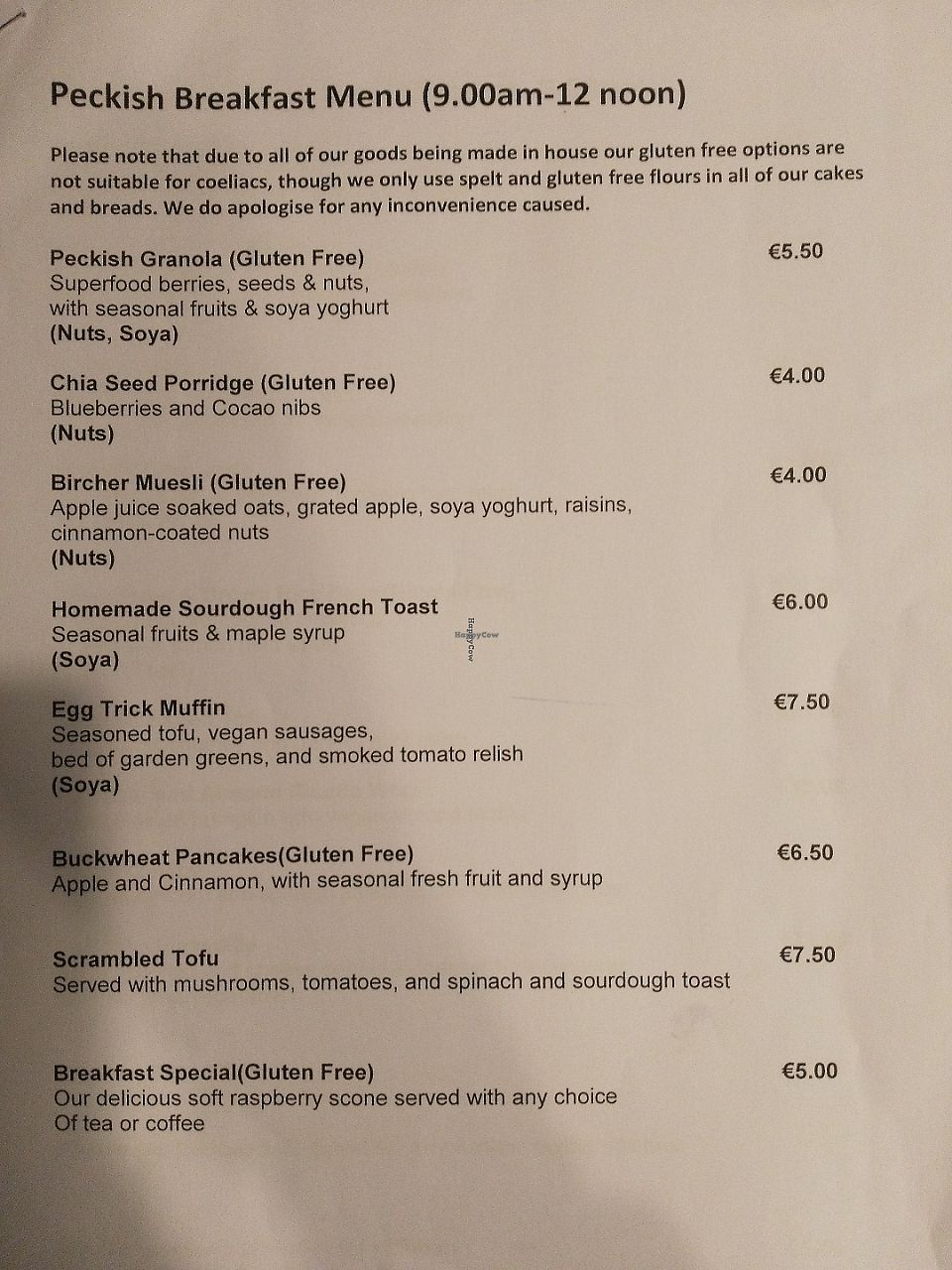 CLOSED: Peckish Cafe - Ennis Restaurant - HappyCow