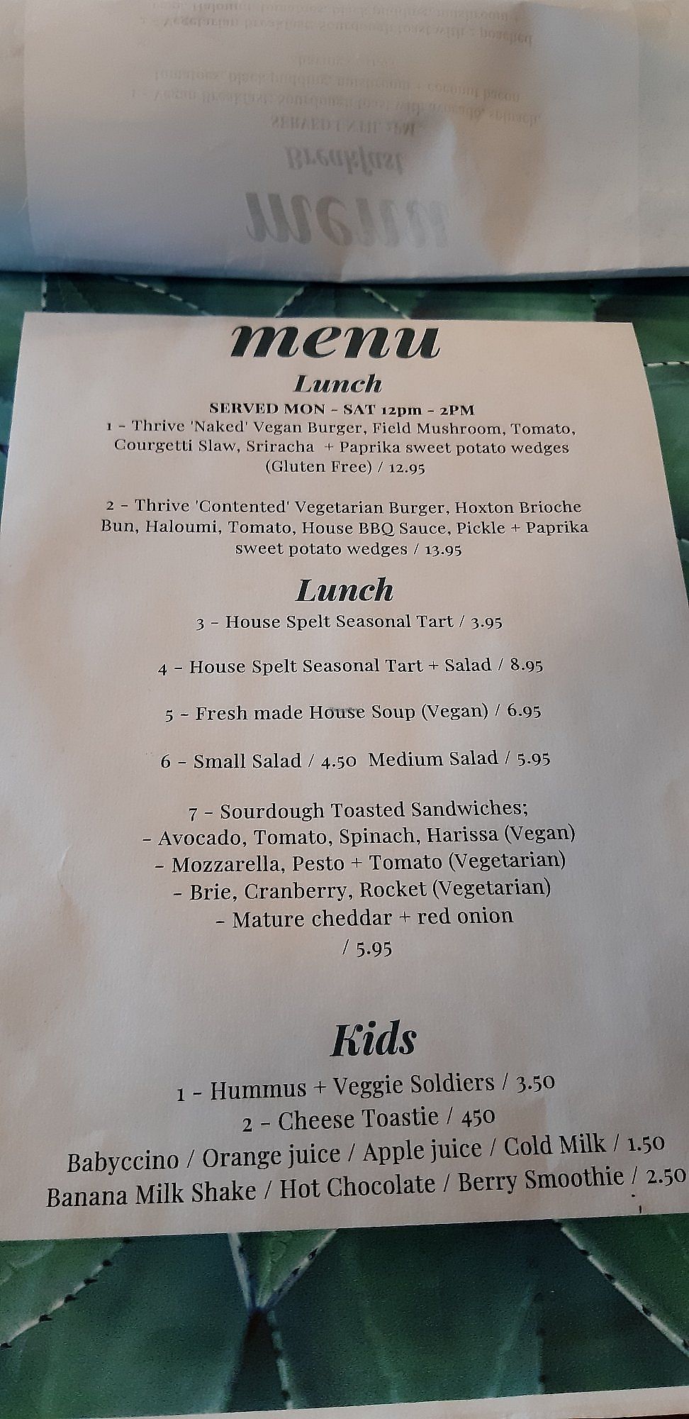 CLOSED: Thrive Cafe and Wellbeing - Winchester Restaurant - HappyCow