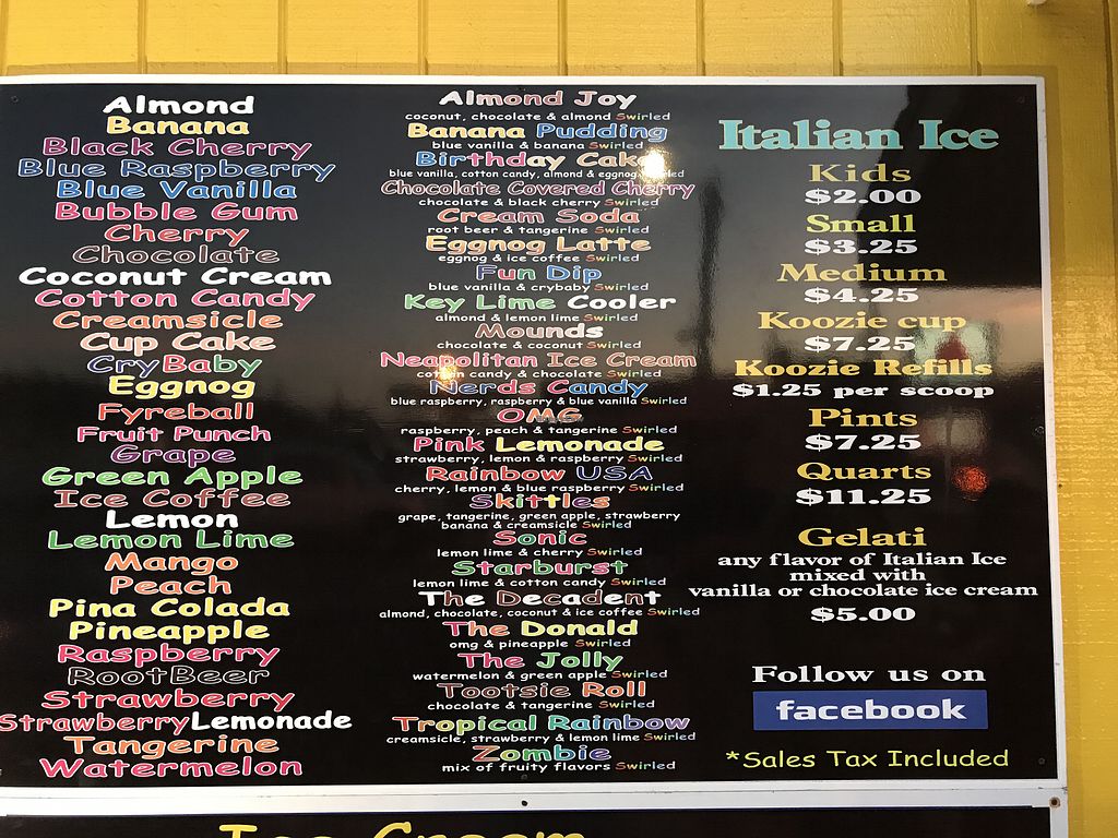 Sunset Slush - Zebulon North Carolina Ice Cream - HappyCow