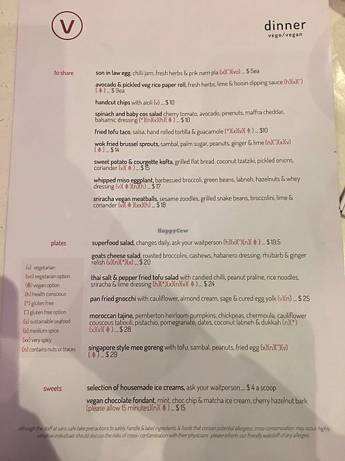 Vans - Cottesloe Western Australia Restaurant - HappyCow