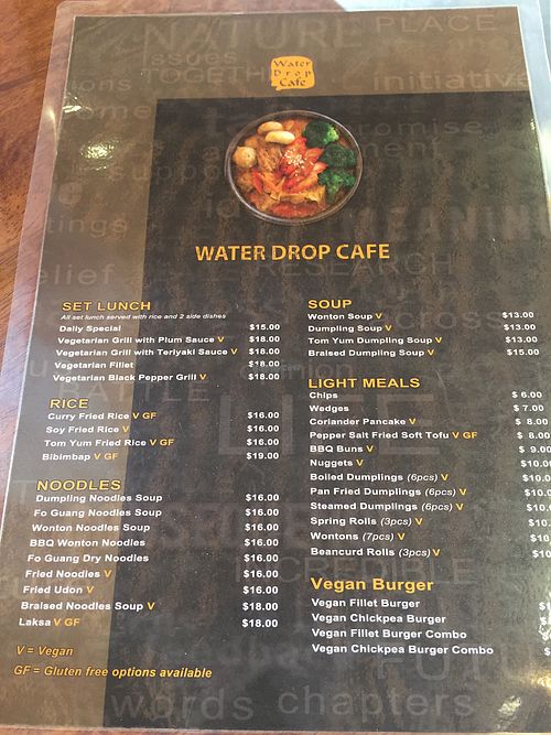 Water Drop Vegetarian Cafe - Christchurch Restaurant - HappyCow