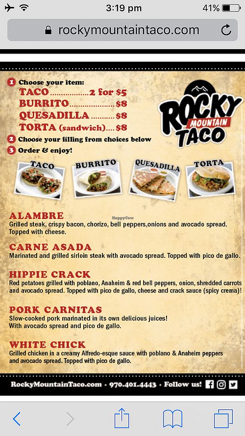Rocky Mountain Taco - Vail Colorado Food Truck - HappyCow