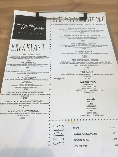 The Sinful Vegan - Jersey Restaurant - HappyCow