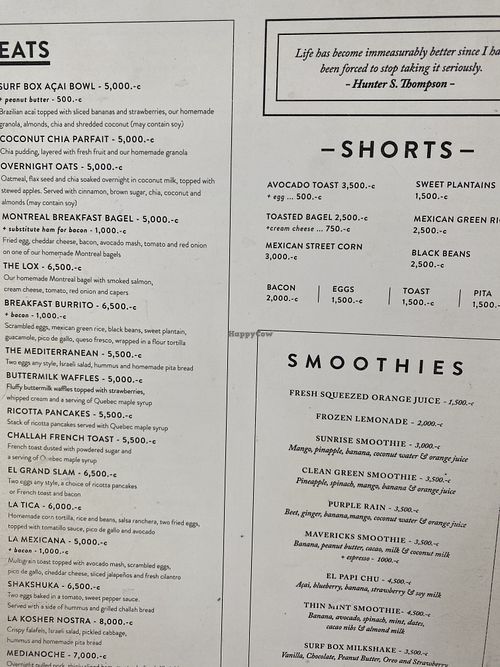 Surf Box - Playa Flamingo Restaurant - HappyCow