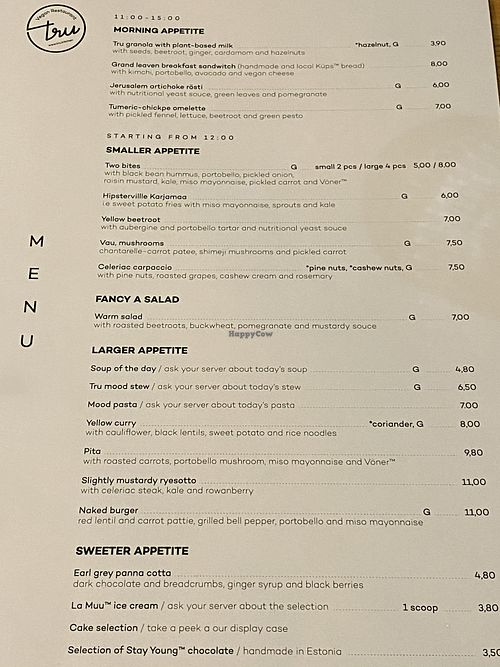 CLOSED: Tru Kitchen - Tallinn Restaurant - HappyCow