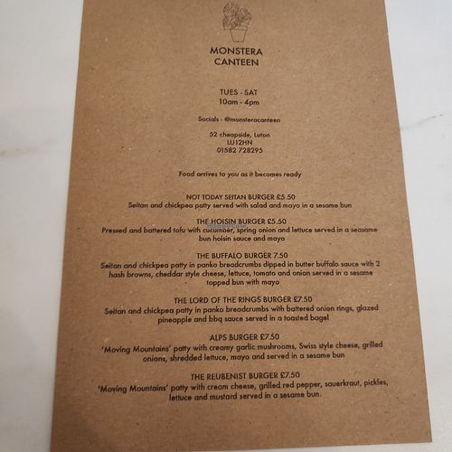 Monstera Canteen - Luton Restaurant - HappyCow
