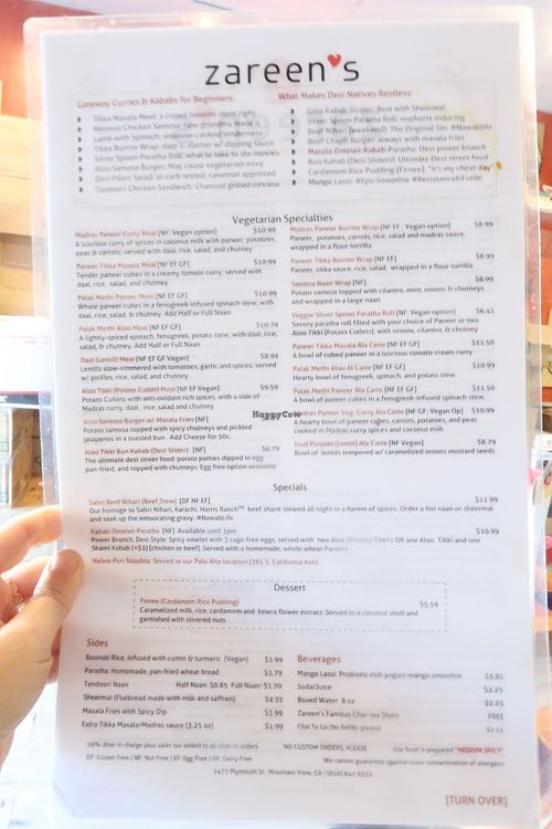 Zareen's - Mountain View California Restaurant - HappyCow