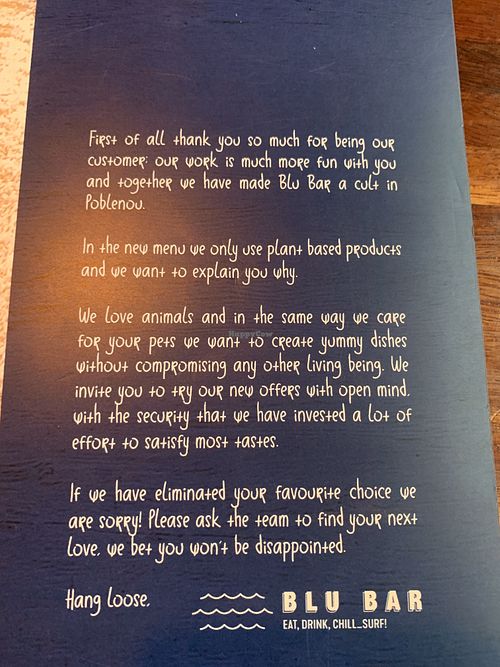 Blu Bar - Barcelona Restaurant - HappyCow