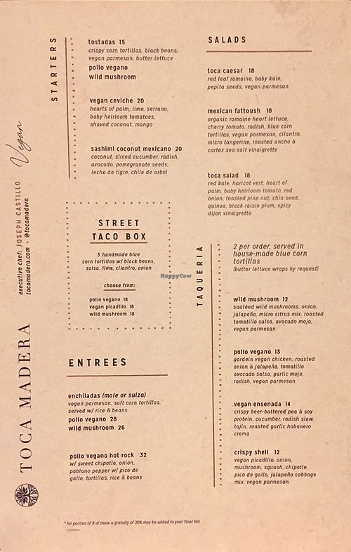 Toca Madera - Scottsdale Arizona Restaurant - HappyCow