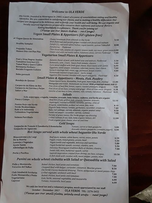 CLOSED: Ola Verde - Managua Restaurant - HappyCow