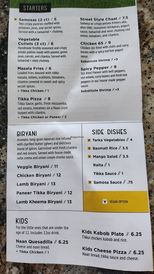 Tikka Shack - Charlotte North Carolina Restaurant - HappyCow