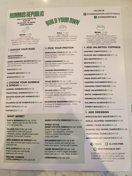Hummus Republic - Scottsdale Arizona Restaurant - HappyCow