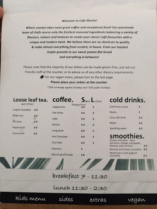 Cafe Mocha - Bateau Bay New South Wales Coffee & Tea - HappyCow