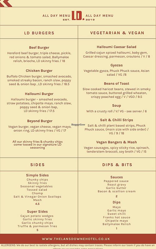 The Lansdowne - Belfast Restaurant - HappyCow