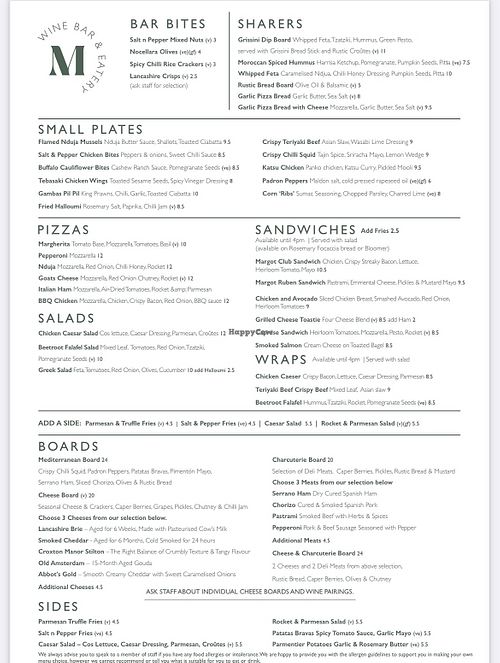 Margot Wine Bar and Eatery - Wigan Restaurant - HappyCow