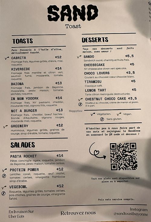 Sand Toast - Bayonne Restaurant - HappyCow