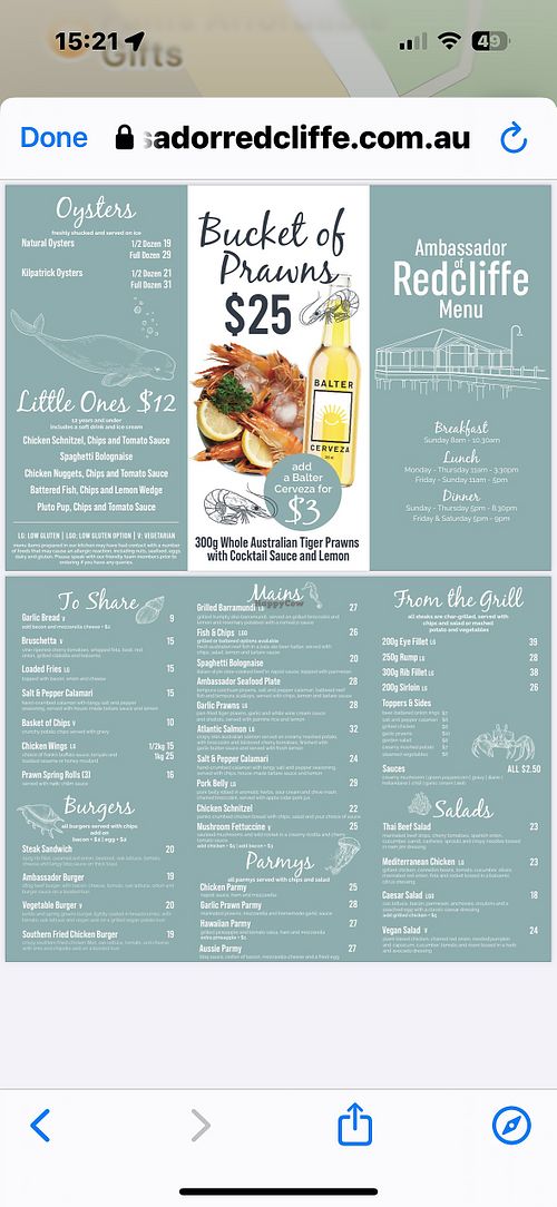 Ambassador Of Redcliffe - Redcliffe Queensland Restaurant - HappyCow