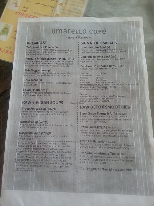 Umbrella Cafe - Pokhara Restaurant - HappyCow