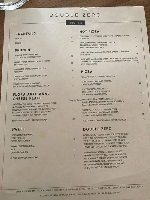 Double Zero - New York City New York Restaurant - HappyCow