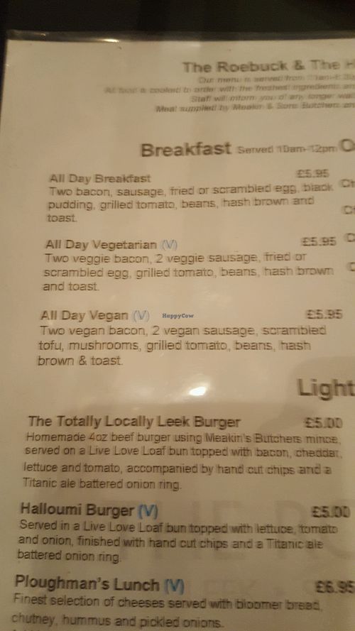 The Roebuck - Leek Restaurant - HappyCow